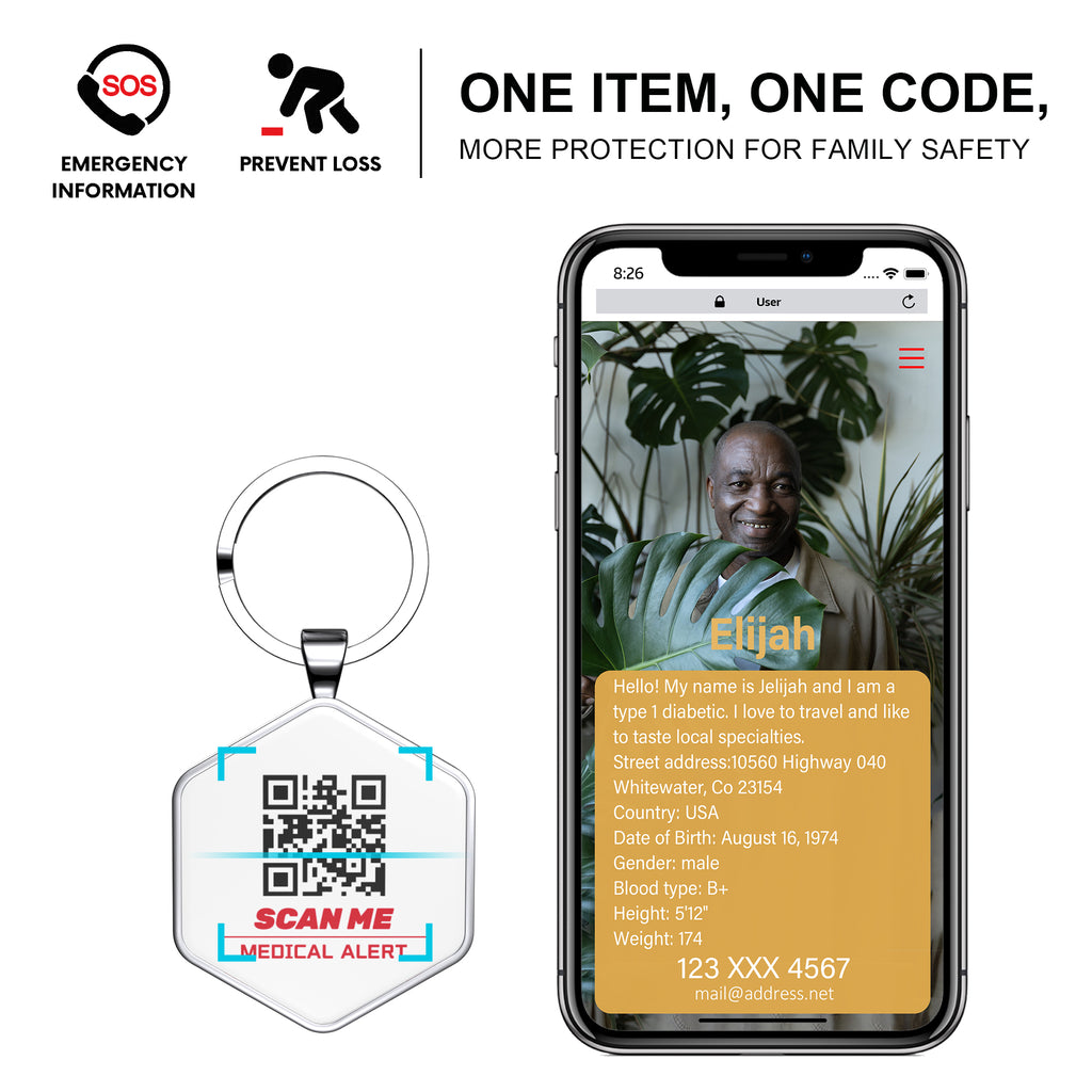 T1D Medical Information QR Code Tag (2PCS) – DISONCARE